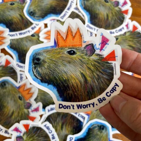 Sticker - Don't Worry, Be Capy - ChromAddict